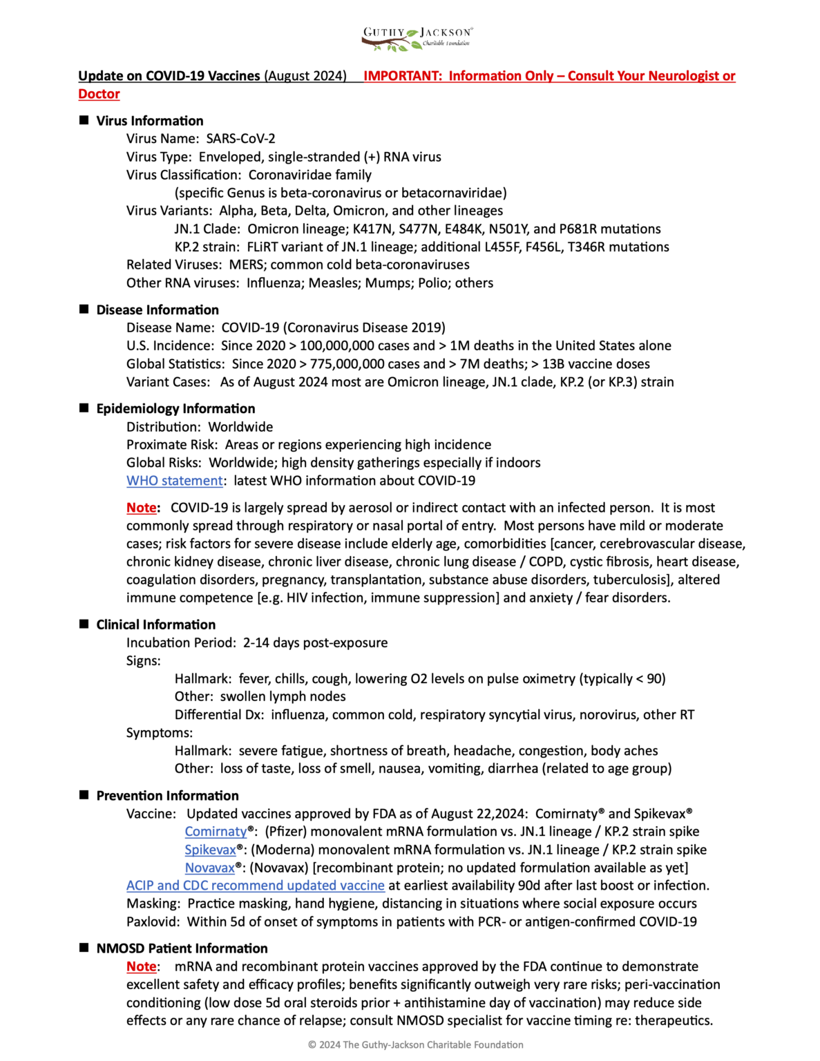 The Guthy-Jackson Charitable Foundation | Funding NMO Research